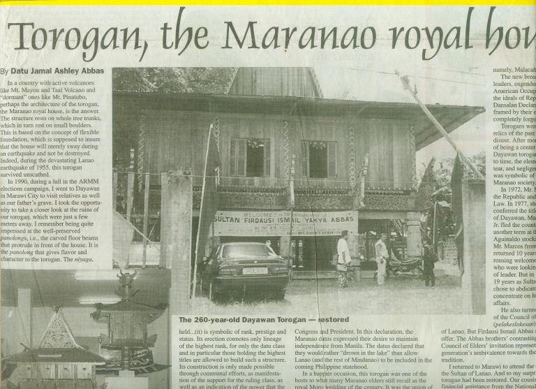 Torogan, the Mranao royal house – Postprandial Musings, 2.0